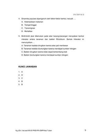 Kumpulan Soal PKB IPA SMP Modul KK-B | PDF