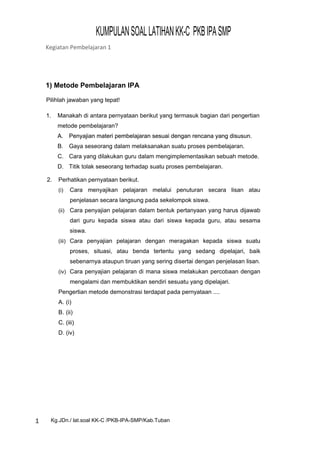 Kumpulan Soal PKB IPA SMP Modul KK-C | PDF