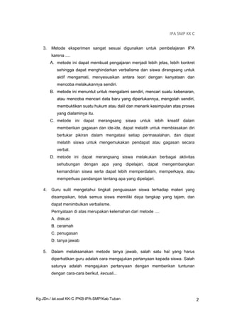 Kumpulan Soal PKB IPA SMP Modul KK-C | PDF