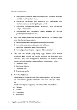 Kumpulan Soal PKB IPA SMP Modul KK-C | PDF