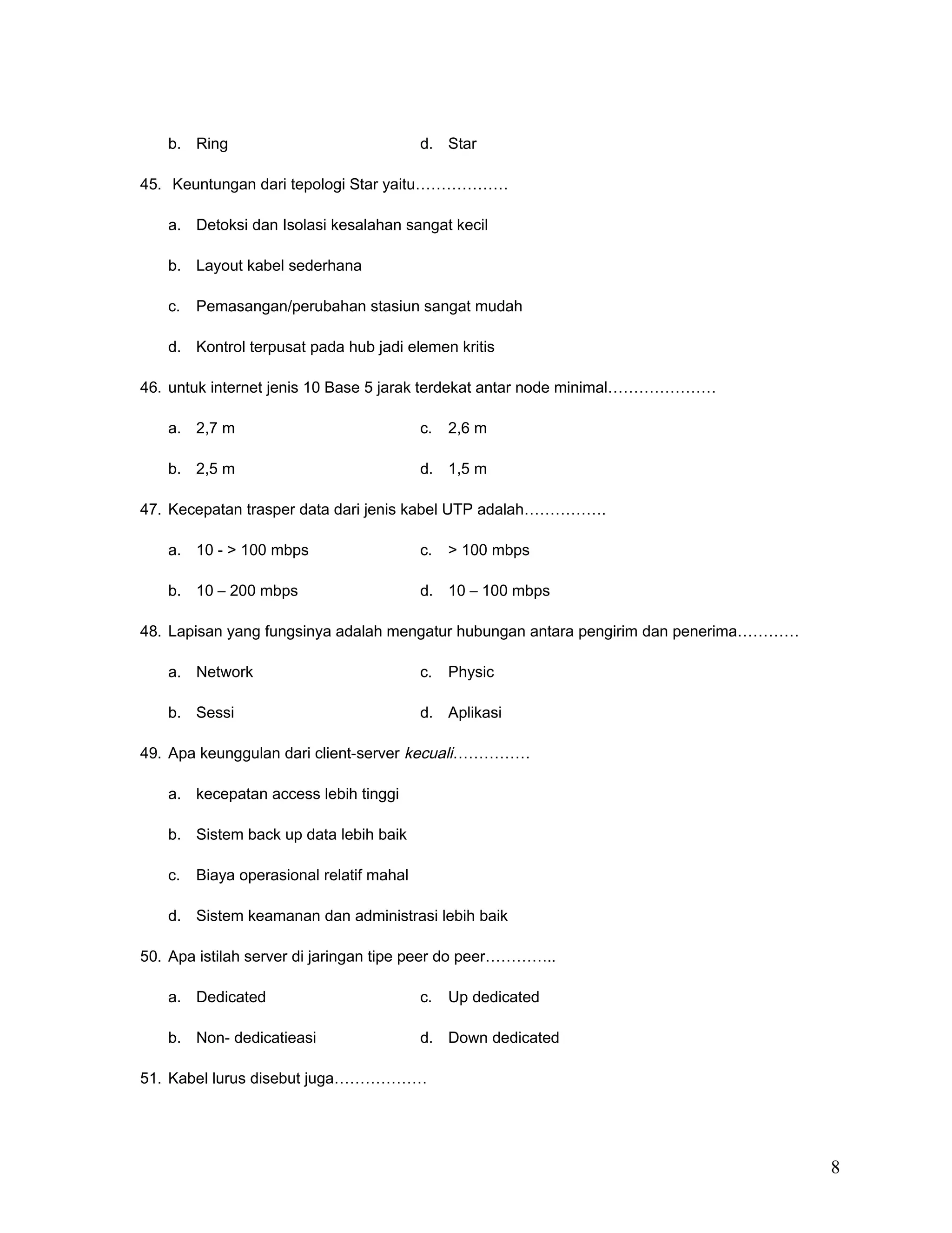 Kumpulan soal tkj_1102011 | PDF