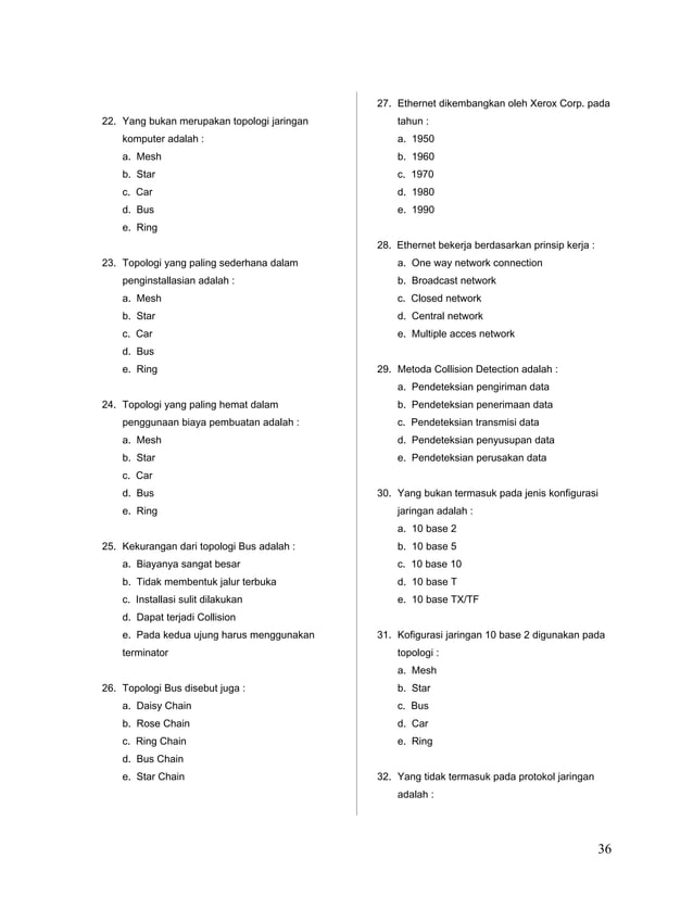 Kumpulan soal tkj_1102011 | PDF