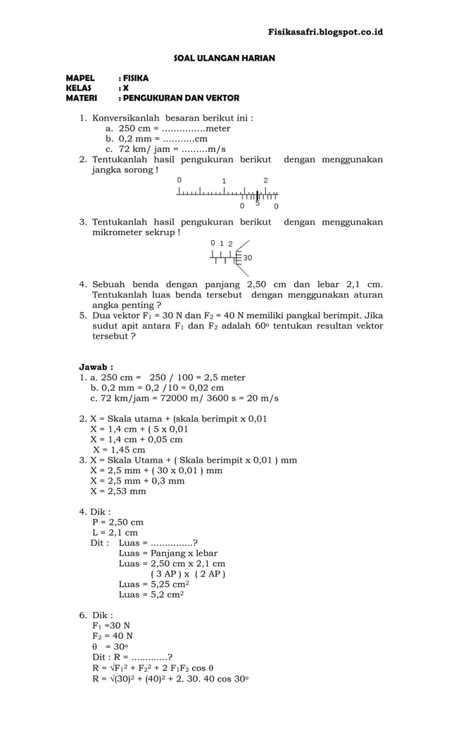 Kumpulan Soal UH Kelas X | PDF