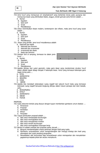 Kumpulan soal un teori kejuruan multimedia 2013 2014 lengkap | PDF