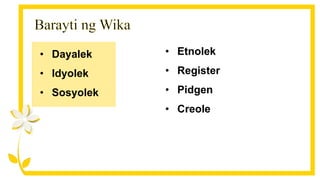 Barayti ng Wika | PPTX