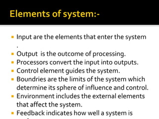 Elements of system ppt | PPTX