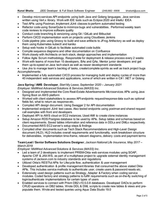 Kunal bhatia resume mass | DOCX