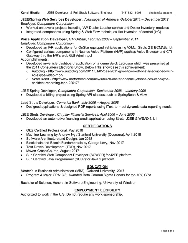 Kunal bhatia resume mass | DOCX