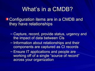 Kunalhasija CMDB & ITIL | PPT | Databases | Computer Software and Applications