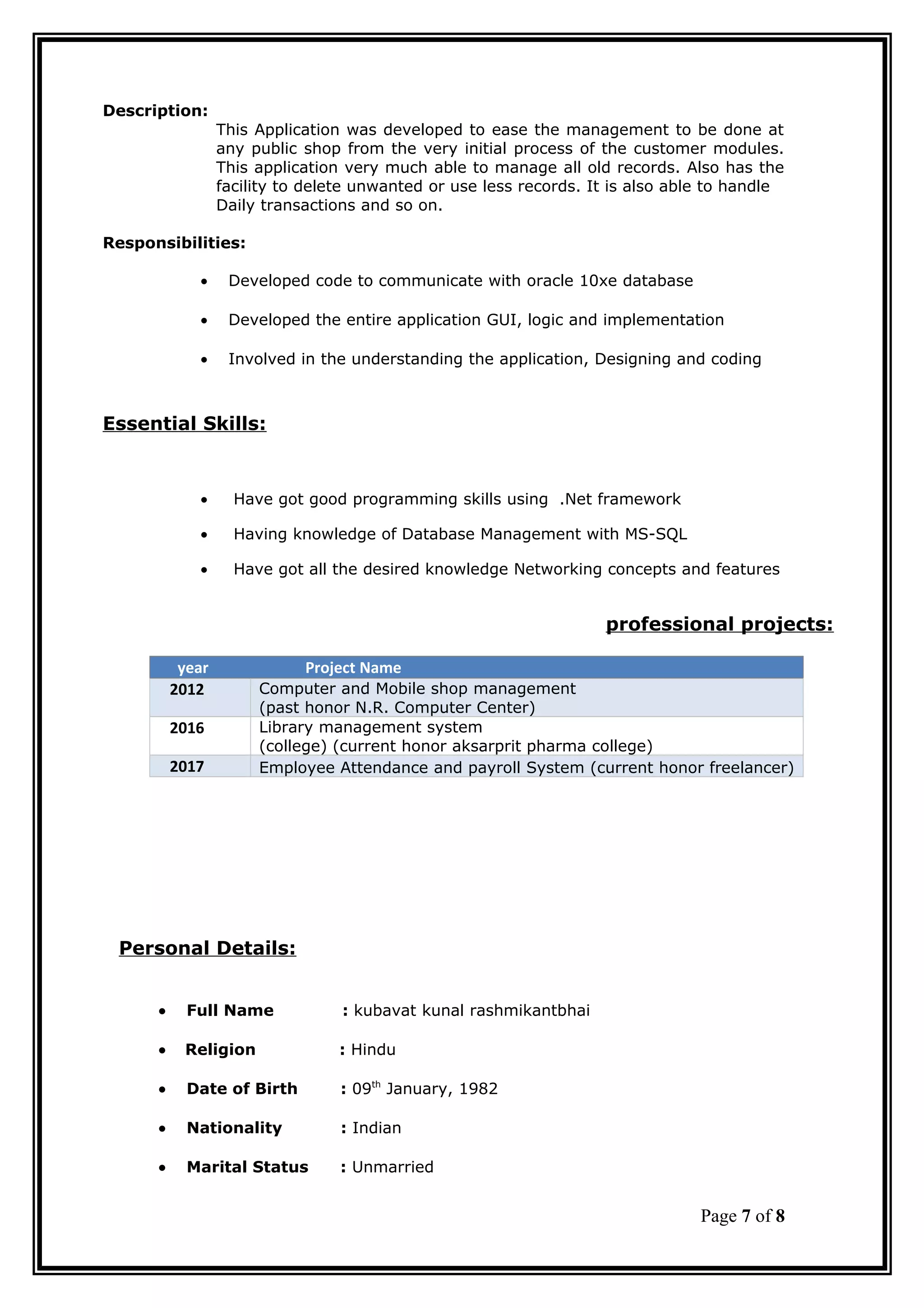 Kunal kubavat resume | PDF