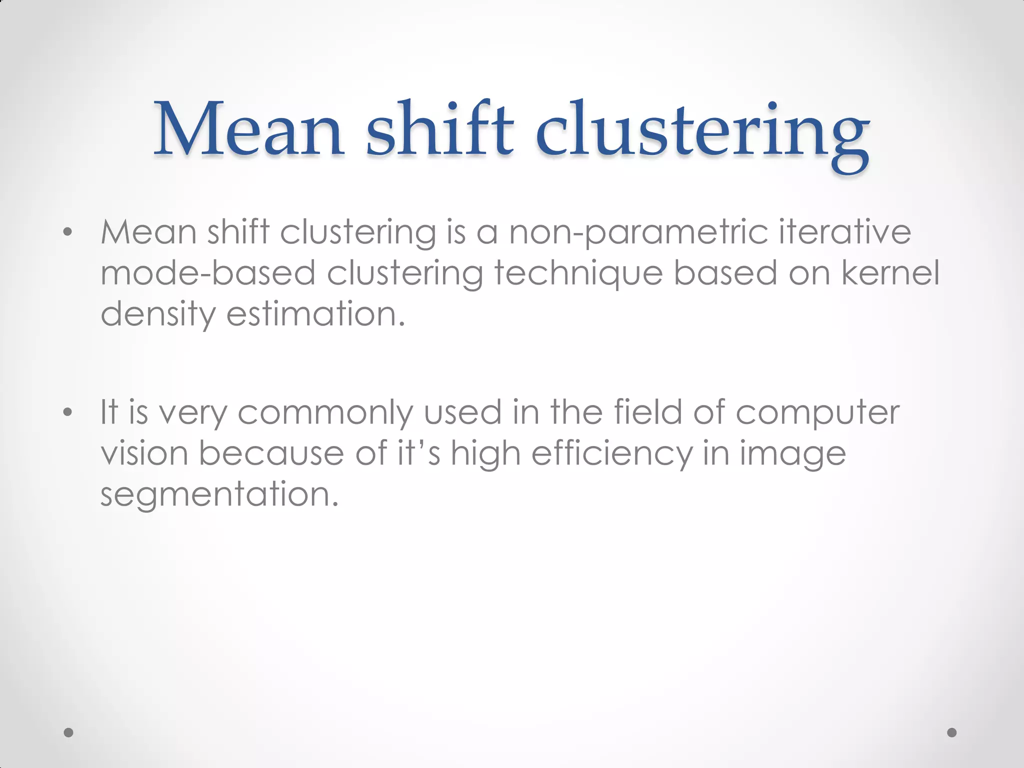 Mean shift and Hierarchical clustering | PDF
