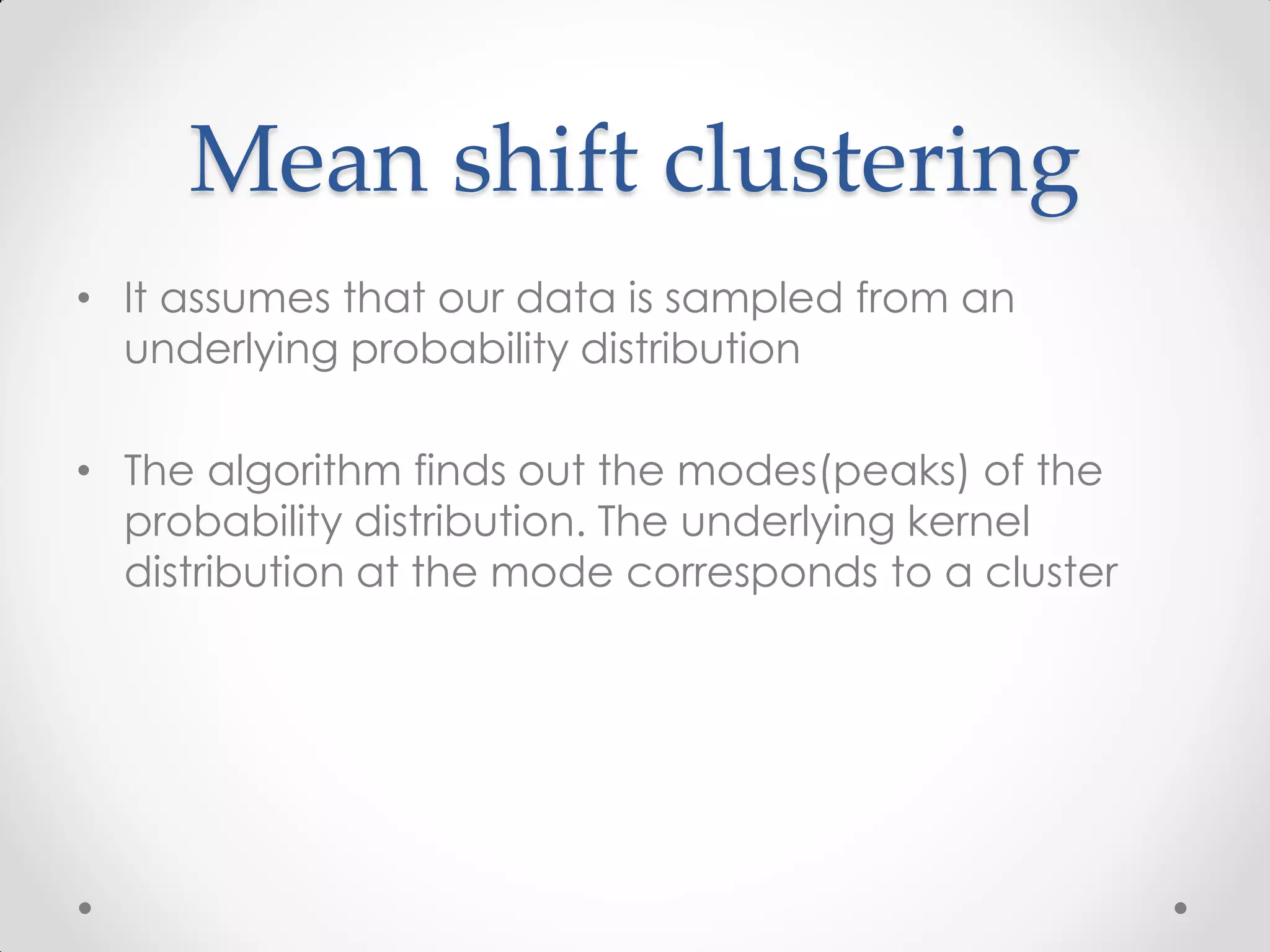 Mean shift and Hierarchical clustering | PDF