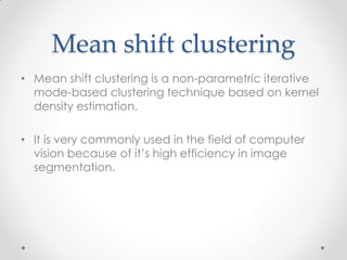 Mean shift and Hierarchical clustering | PDF