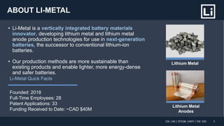 BENEFITS AND CHALLENGES OF LITHIUM METAL FOR NEXT-GENERATION BATTERIES ...