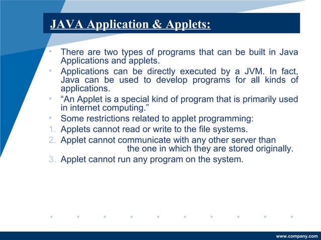 Fundamentals of JAVA | PPT | Databases | Computer Software and Applications