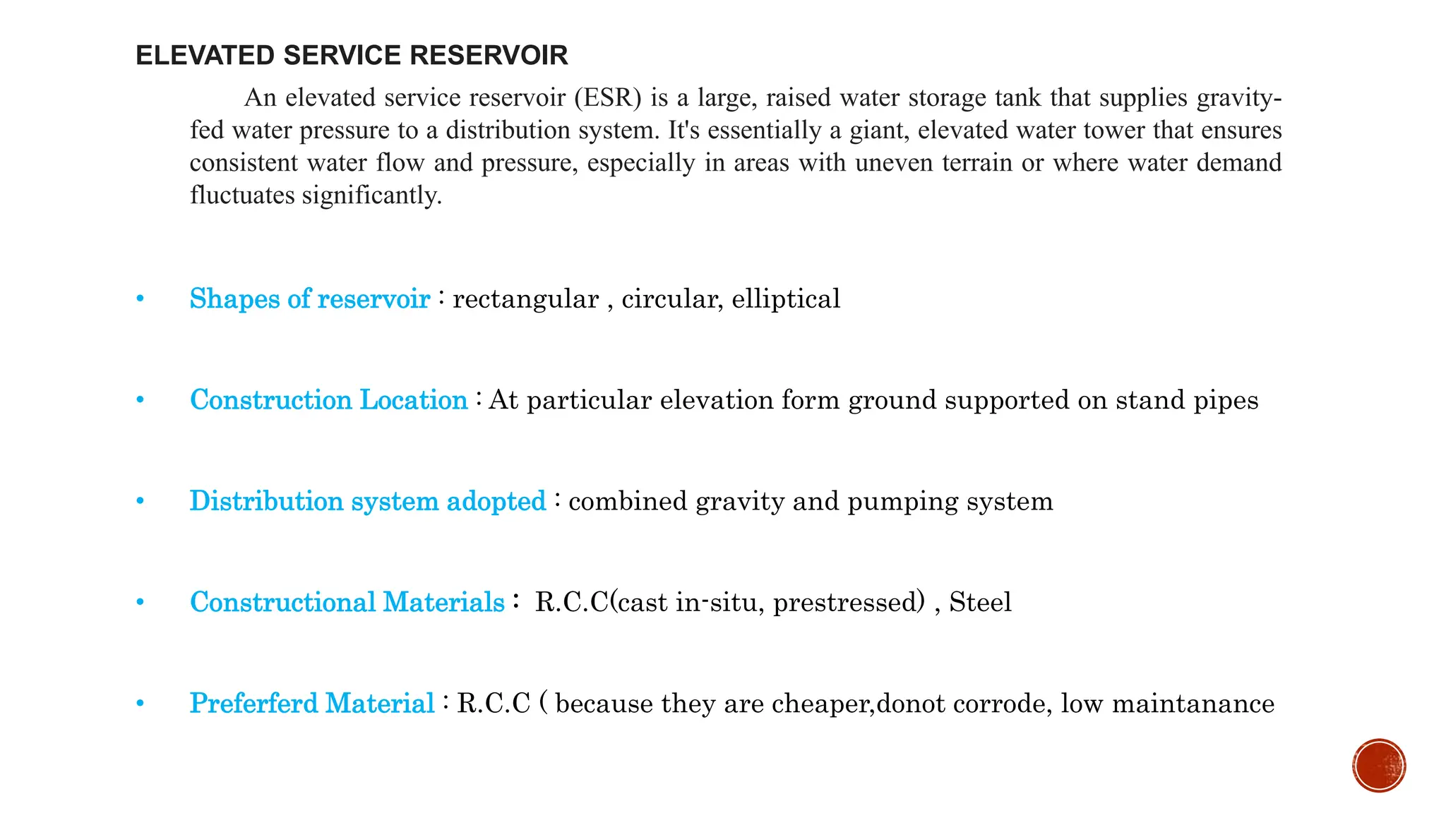 Environmental engineering elevated service reservoir | PPTX
