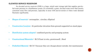 Environmental engineering elevated service reservoir | PPTX