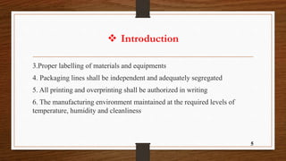 Sanitation in manufacturing premises, Mixups and cross contamination.pptx