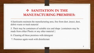 Sanitation in manufacturing premises, Mixups and cross contamination.pptx