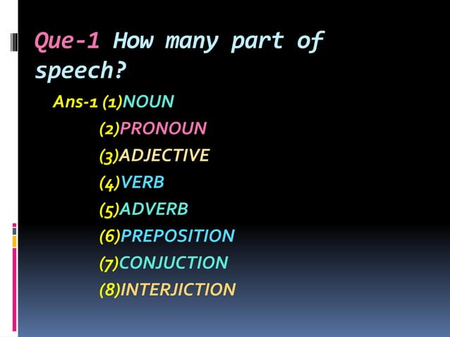 Part of speech | PPT