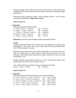 Kunci Jawaban dan Pembahasan Termokimia | PDF