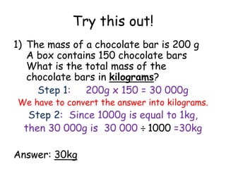 Kungfu math p3 slide10 (mass) pdf | PDF | Physics | Science