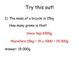 Kungfu math p3 slide10 (mass) pdf | PDF | Physics | Science