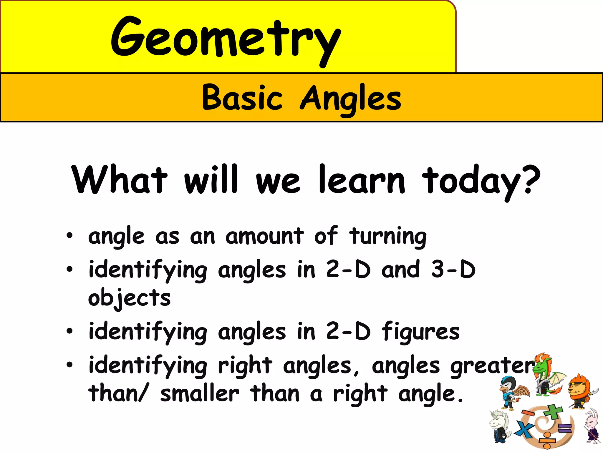 Kungfu math p3 slide16 (angles)pdf | PDF | Physics | Science