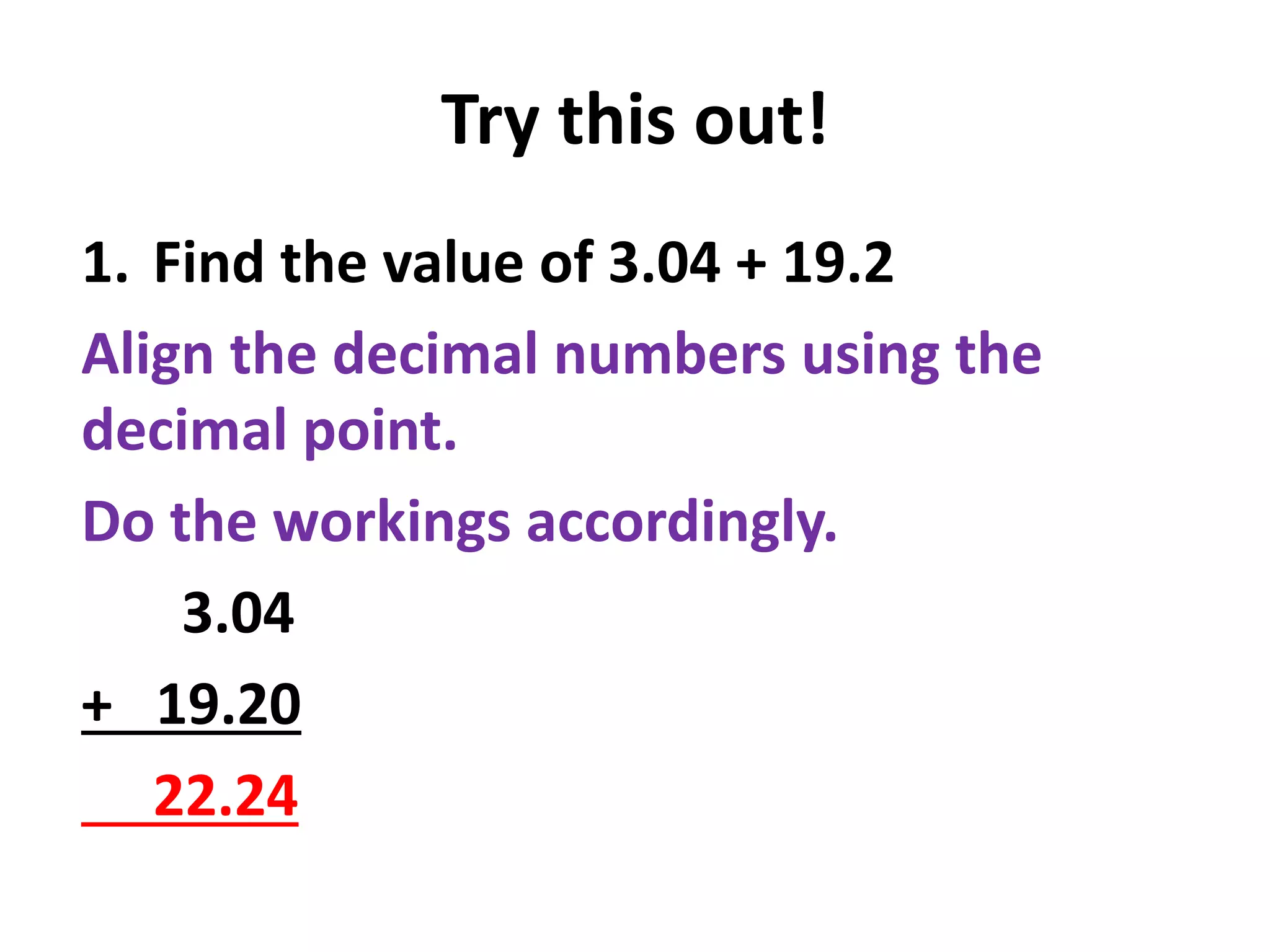 Kungfu math p4 slide12 (addition decimals)pdf | PDF