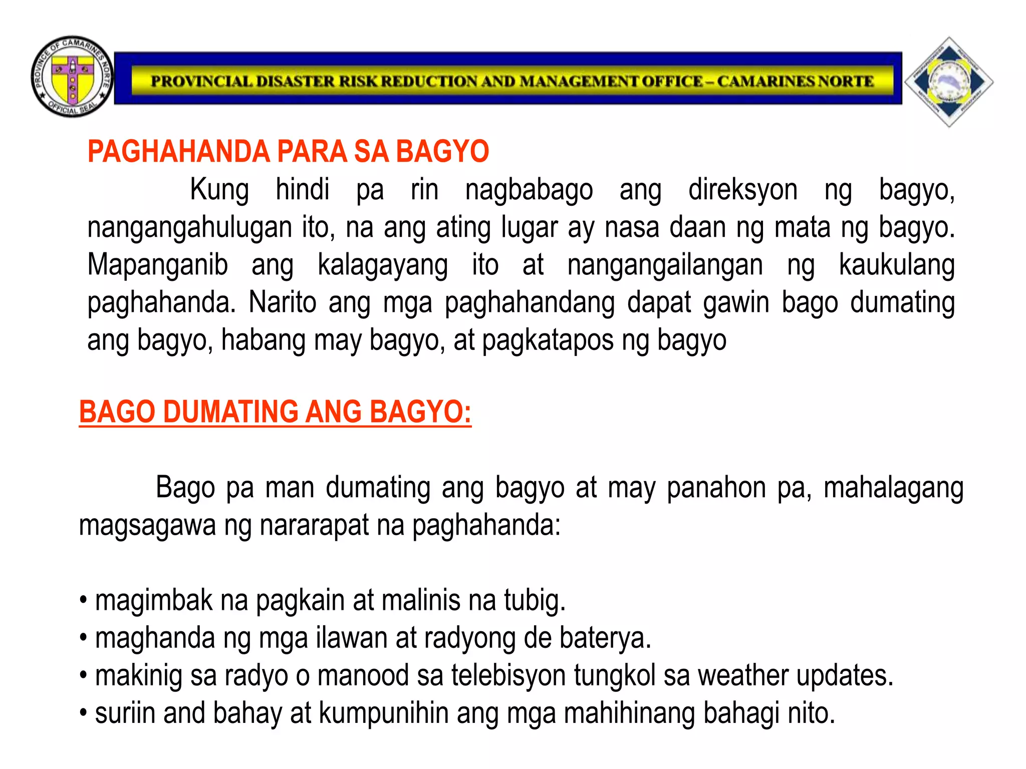 paghahanda sa kalamidad | PPTX