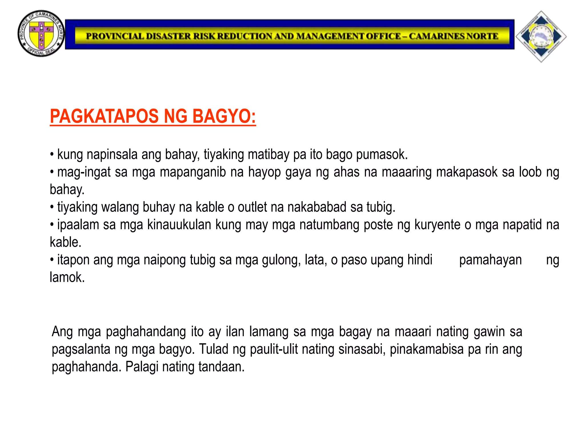 paghahanda sa kalamidad | PPTX