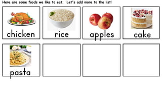 Farm to Table kindergarten lesson sort foods | PPTX