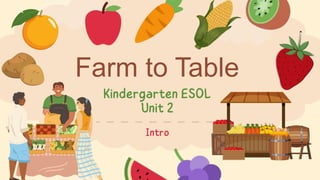 Farm to Table kindergarten lesson sort foods | PPTX