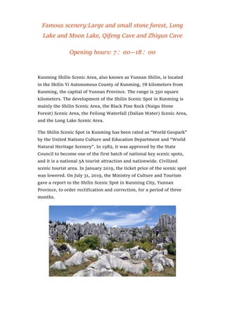 Kunming city,stone forest scenic | PDF
