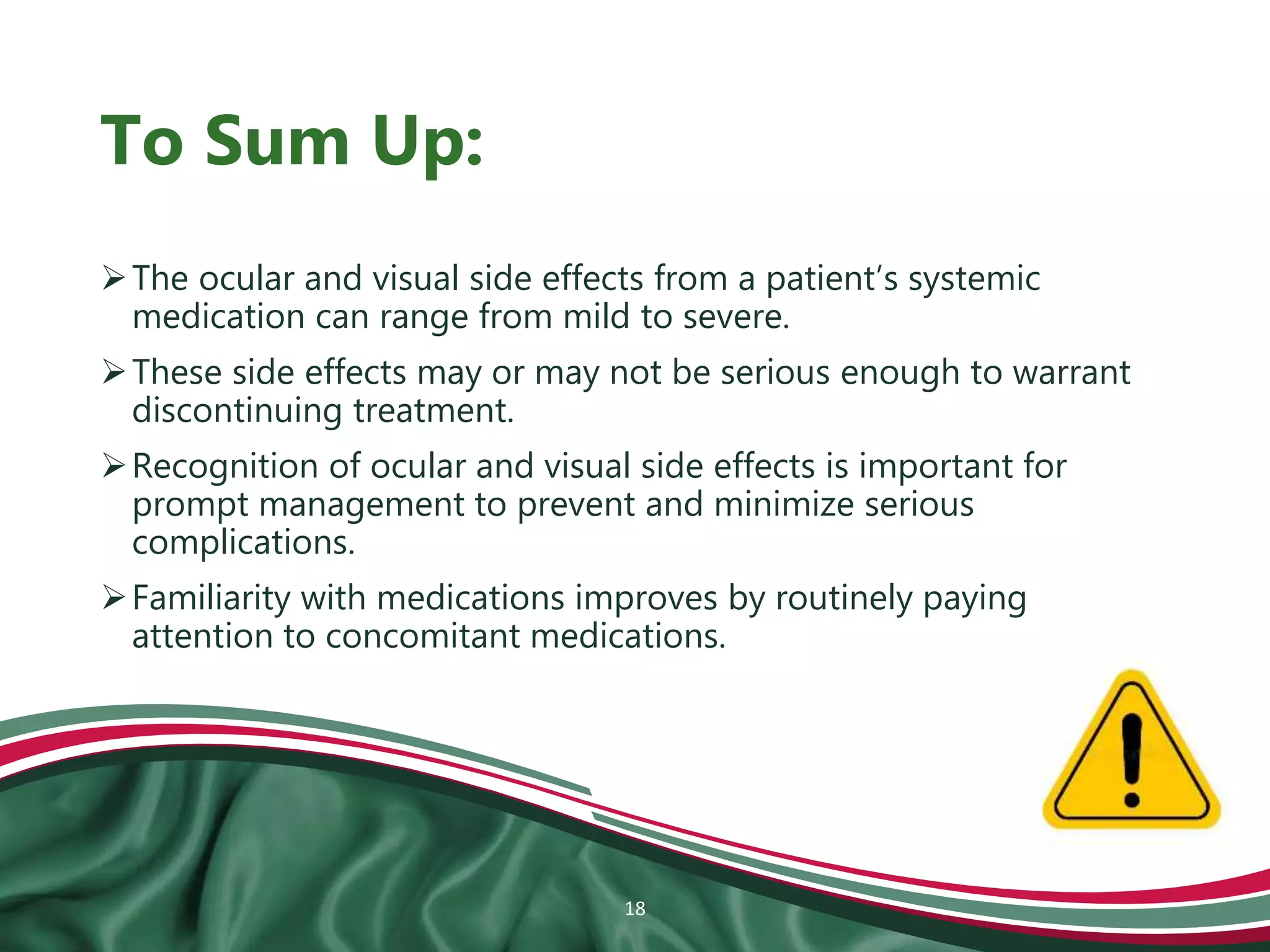 Ocular side effect of common systemic drugs. | PPTX