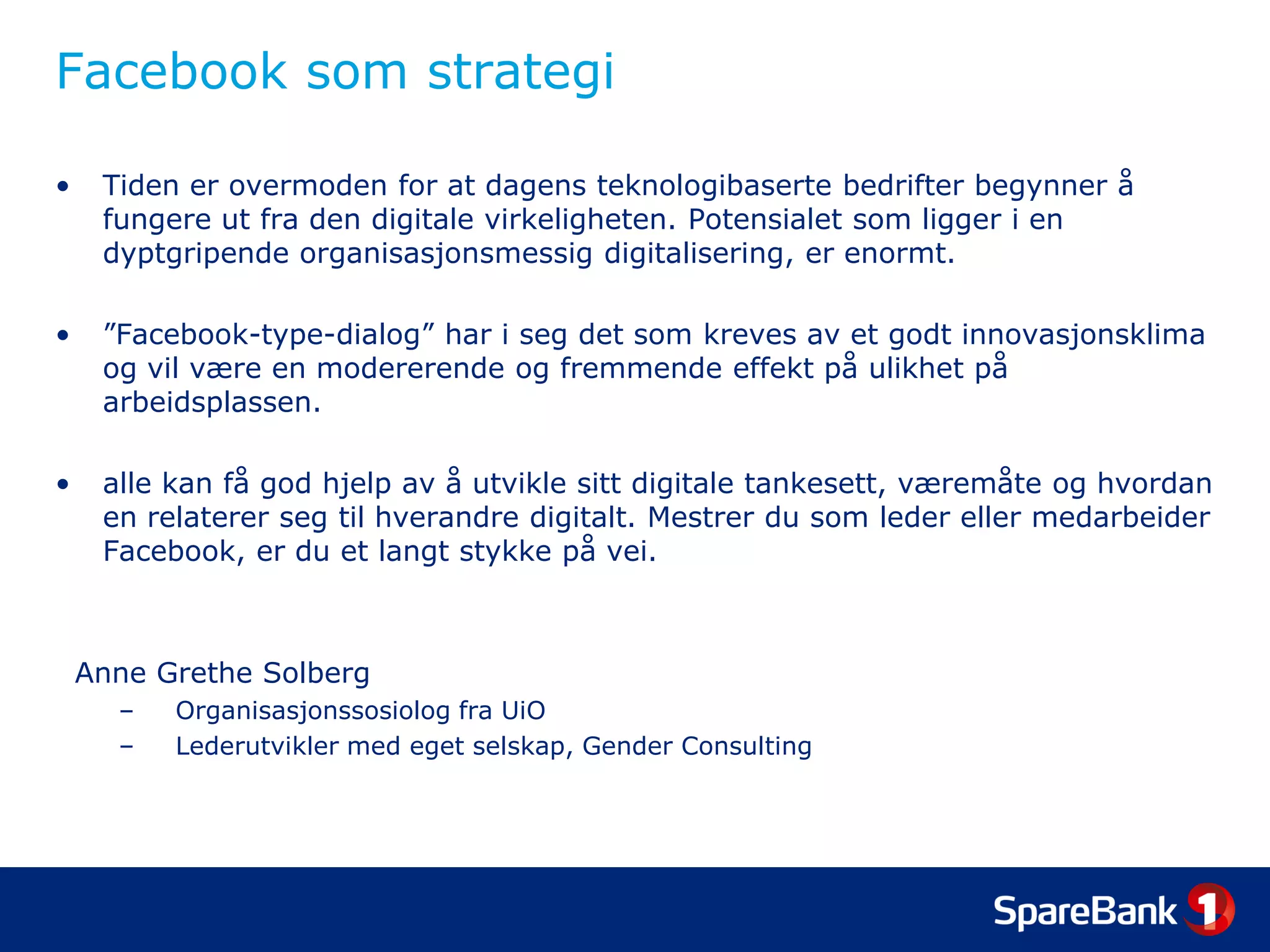 Kunnskapsdeling i SR-Bank | PPT