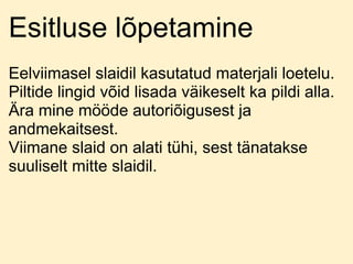 Kunstiajaloo esitluse koostamise juhend | PPT