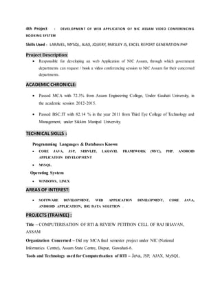 Kuntal deb-resume-mca-2years-above-work-experience | PDF