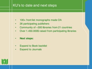 Knowledge Unlatched's Next Steps - Post Round 2 | PDF