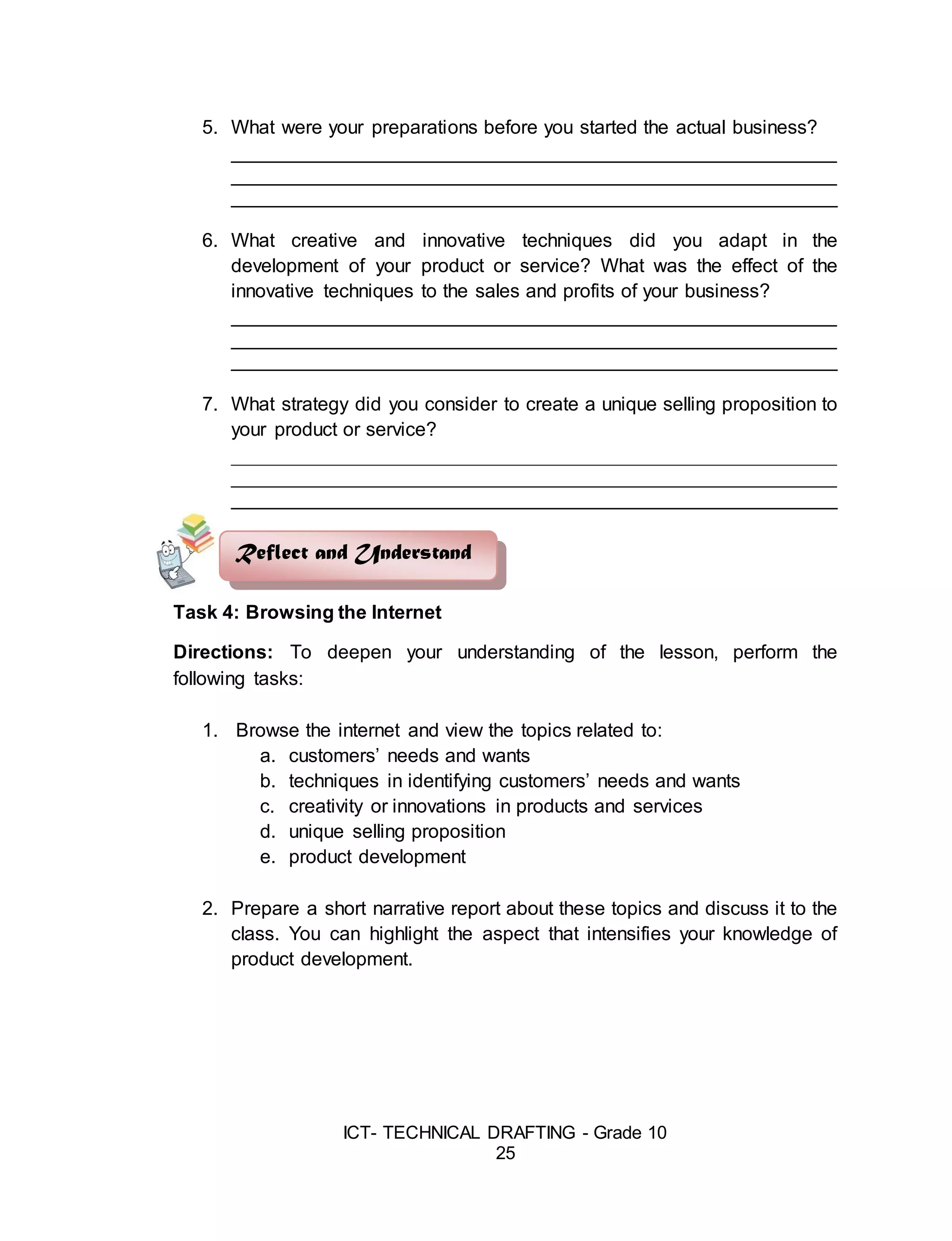 ICT Technical Drafting 10 Learning Material | PDF