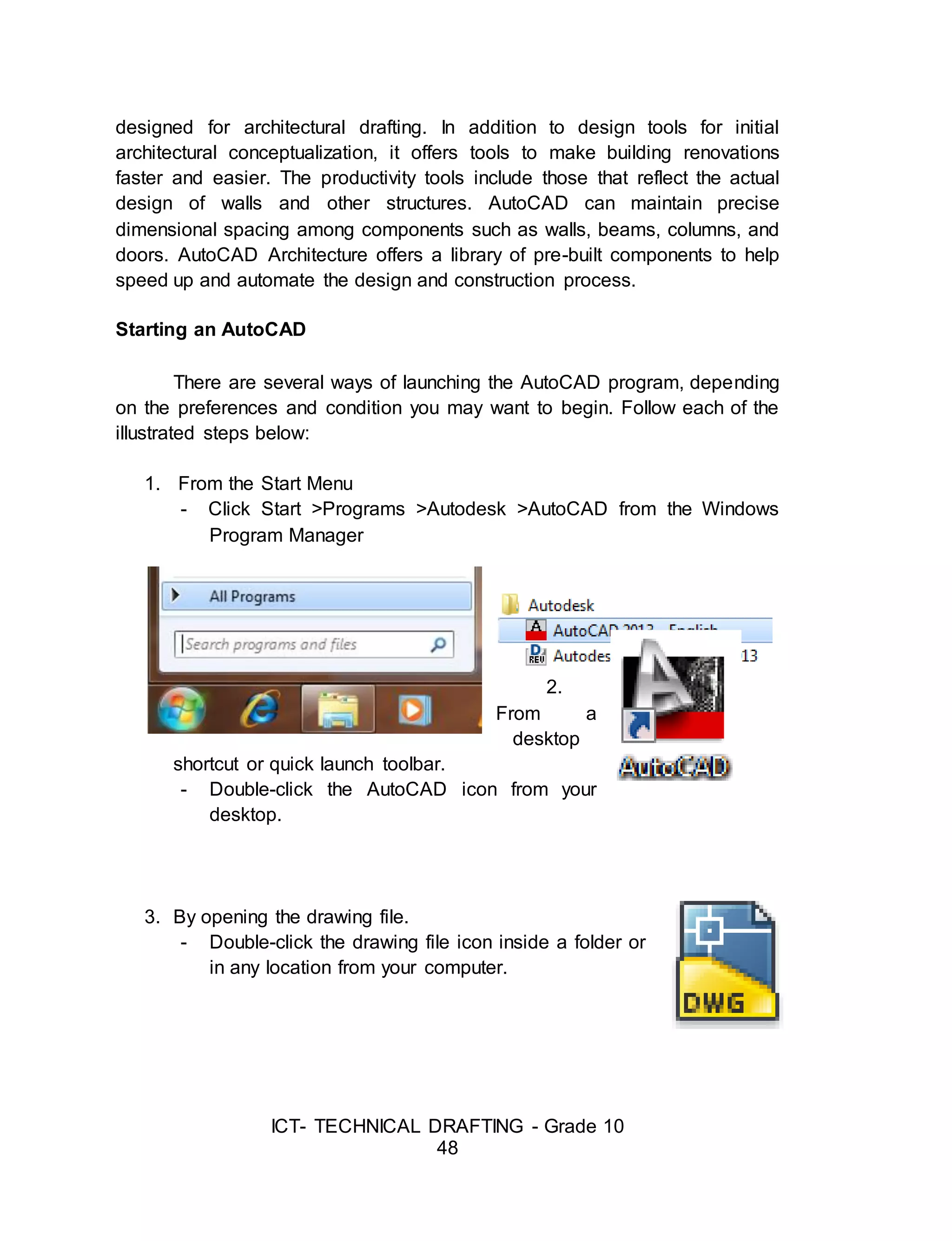 ICT Technical Drafting 10 Learning Material | PDF
