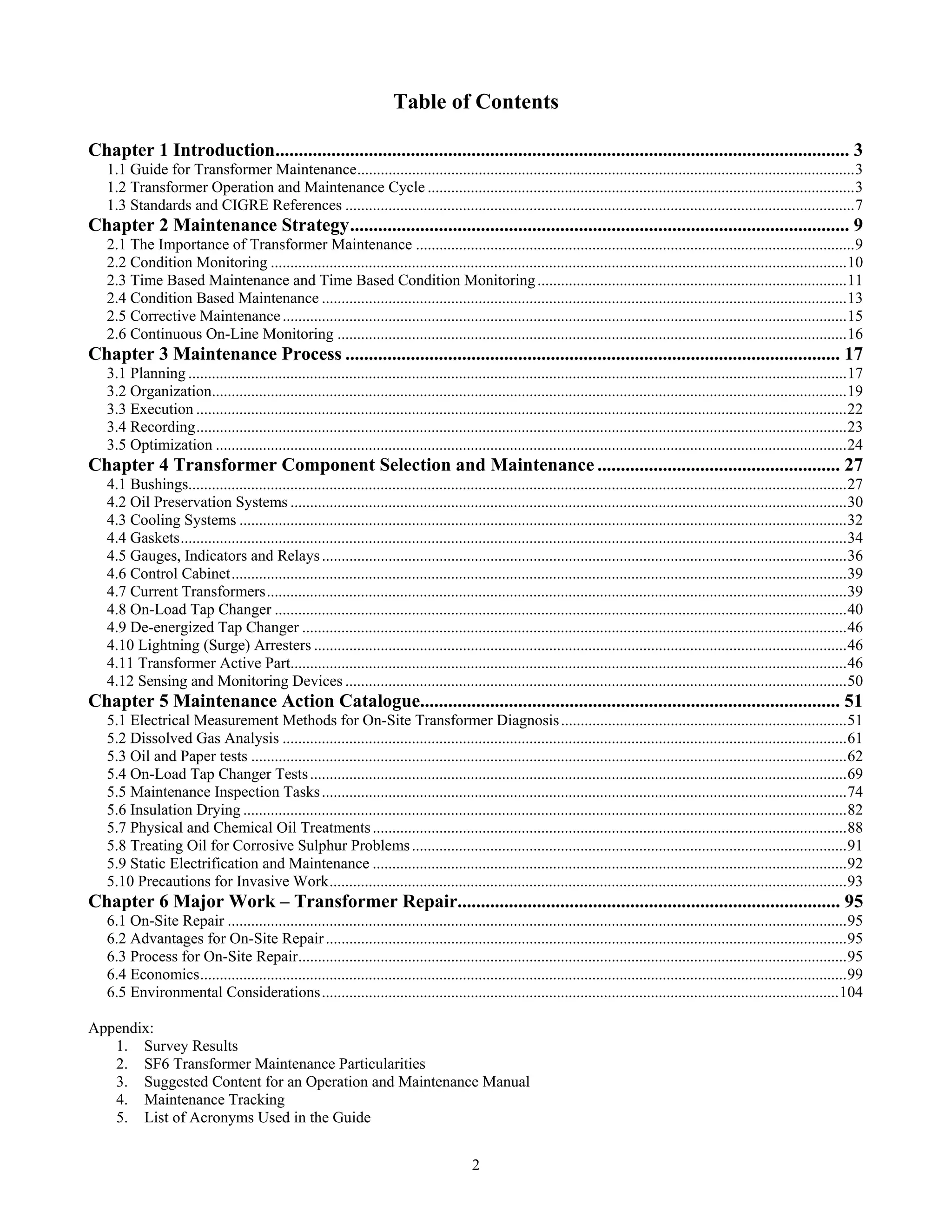 Guide for Transformer Maintenance (Cigre-445) | PDF