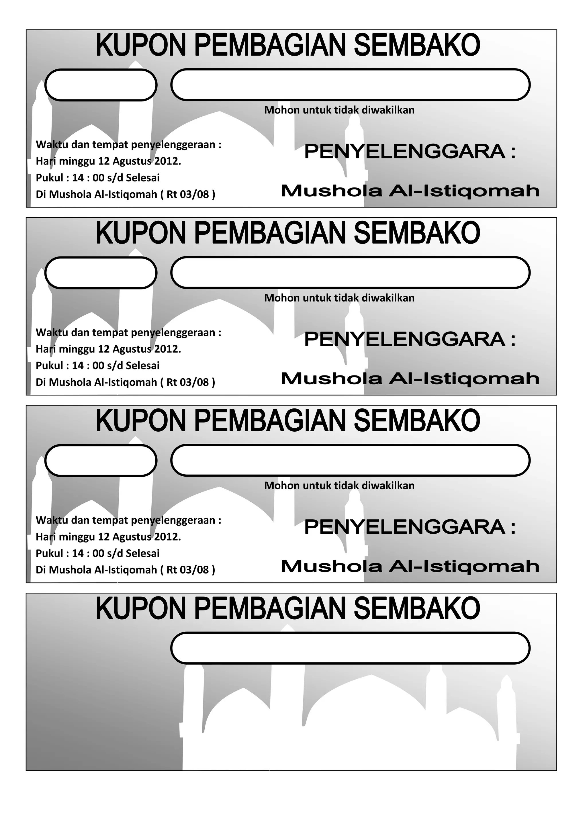 Kupon sembako | DOCX