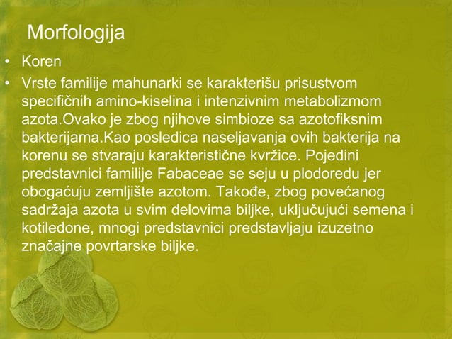 Kupusi i mahunarke | PPT