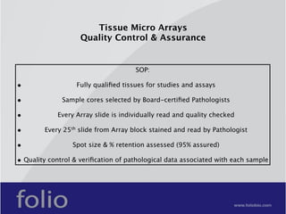 Tissue Microarray presentation | KEY