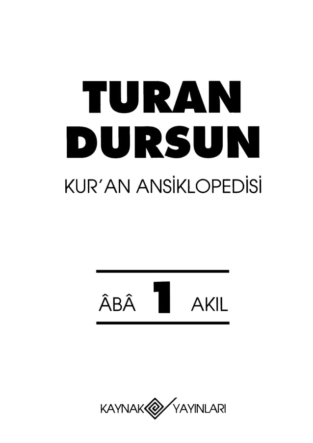 Kur'an Ansiklopedisi 1.pdf Serinin birinci kitabi | PDF