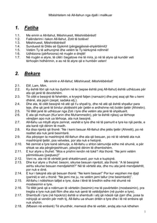 Kur'ani përkthim i sherif ahmetit | PDF