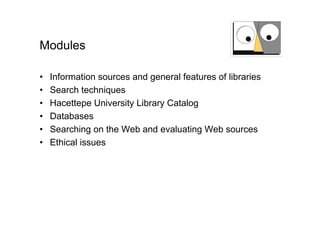 Kurbanoglu - Developing web-based information literacy tutorials: no ...