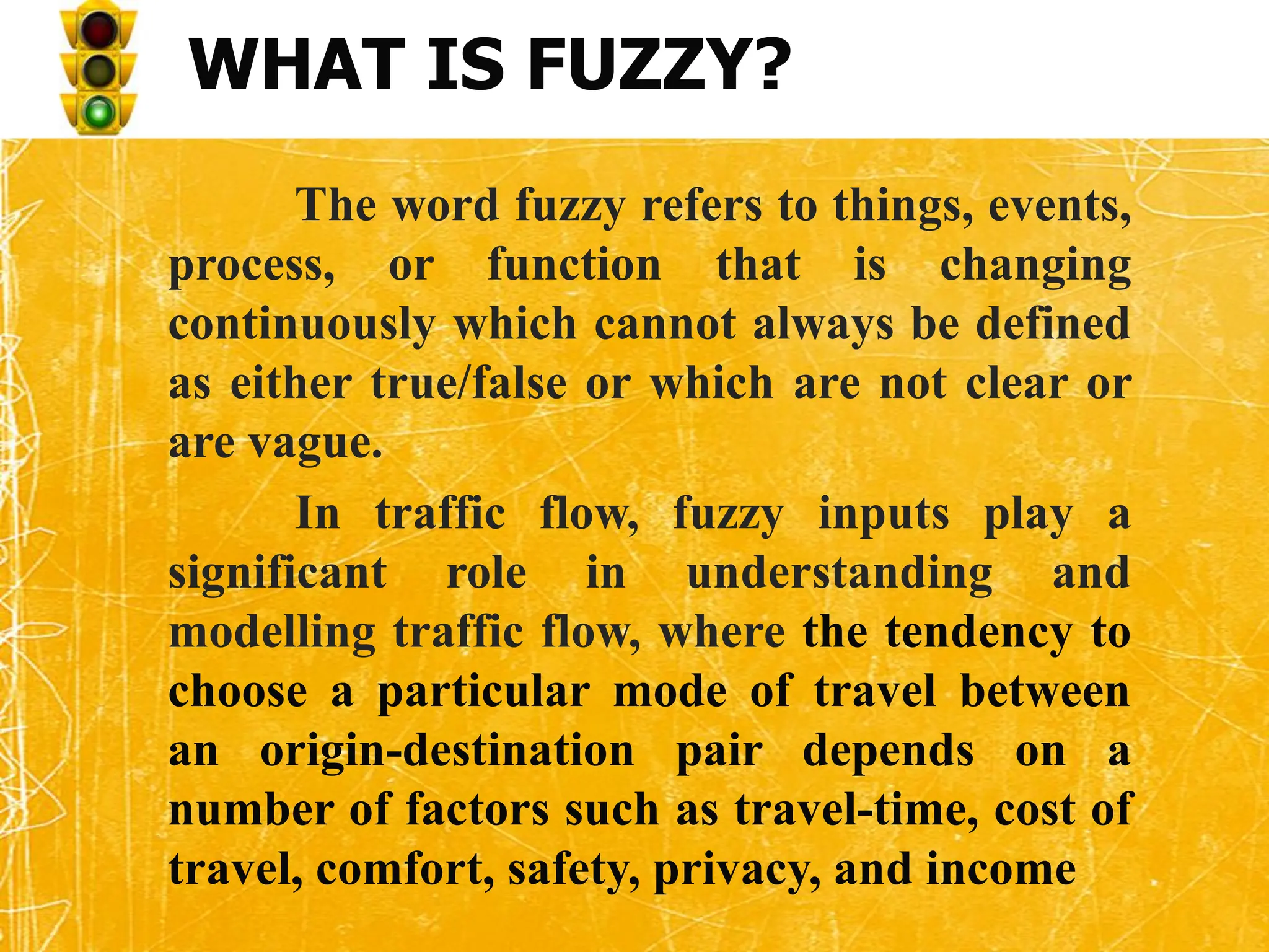 RANGE OF THRESHOLD FOR FUZZY INPUT IN TRAFFIC FLOW | PPT