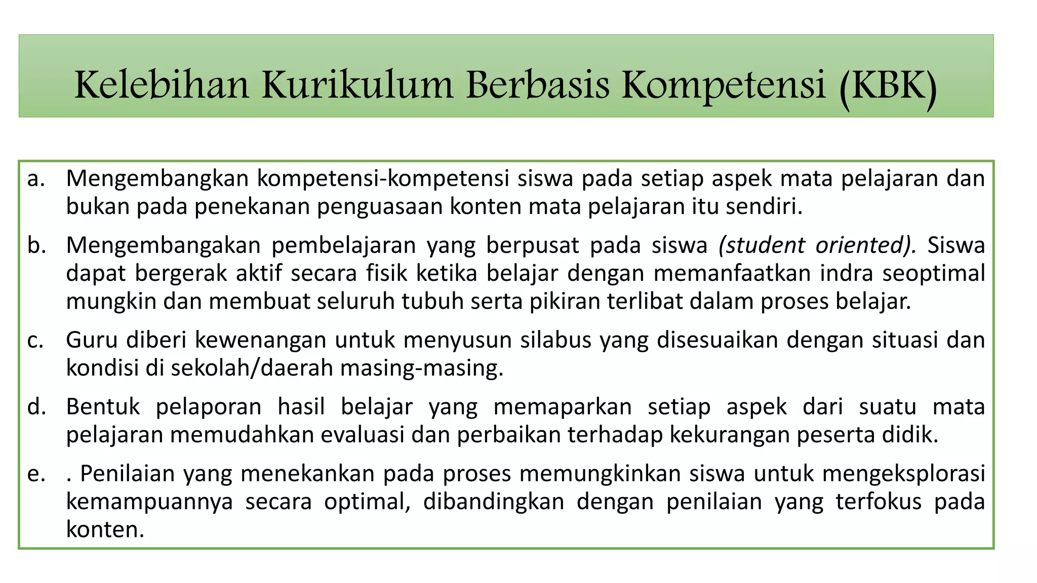 Kurikulum berbasis kompetensi (kbk) | PPTX